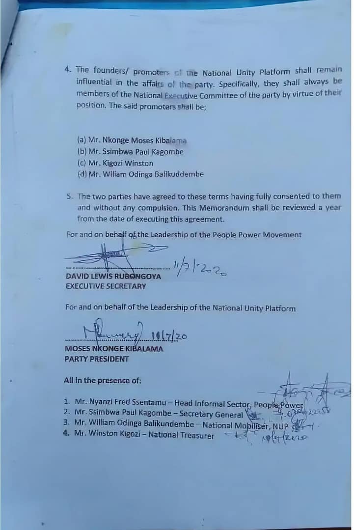 INFIGHTING BETWEEN THE NATIONAL UNITY PLATFORM - Uganda